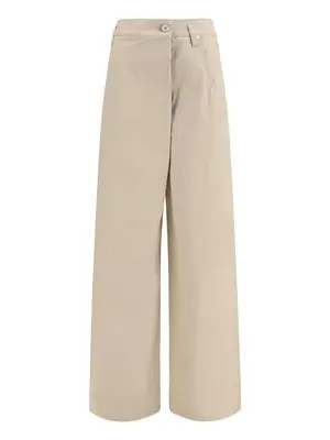 Brunello Cucinelli Wide-leg Cotton Pants - Cream
