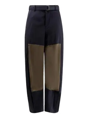 Sacai Wool Blend Trousers With Nylon Inserts - Multicolor