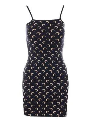 MARINE SERRE Moon Print Straps Dress - Black