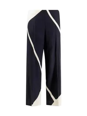 Alberta Ferretti Viscose Trousers With Bicolor Print - Multicolor