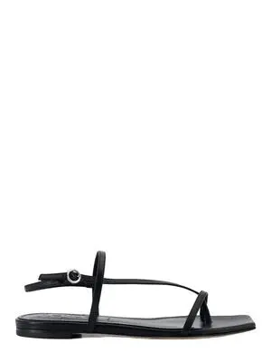 AeydĒ Ella Flat Leather Sandals - Black