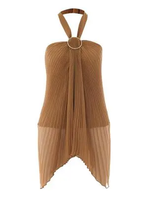 Max Mara MAX MARA Pleated Halter Neck Top Brown