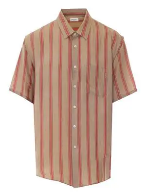 Saint Laurent Cassandre Striped Short Sleeves Shirt - Multicolor