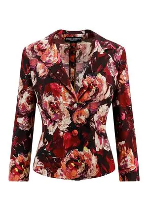 Dolce & Gabbana Cady Peonie Flower Print Single-breasted Blazer - Multicolor