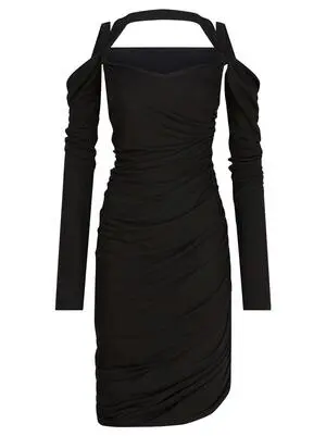 Attico Midi Dress In Viscose Crãªpe - Black