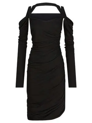 Attico Viscose Crêpe Midi Dress - Black