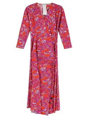 Max Mara Printed Cotton Wrap Dress - Multicolor