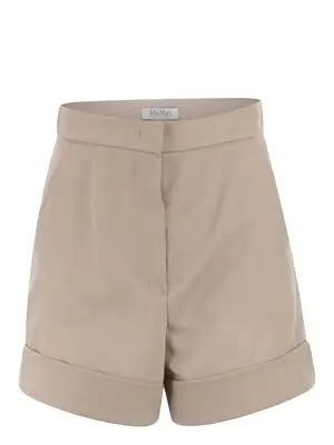Max Mara Wool, Mohair, And Silk Canvas Shorts - Multicolor