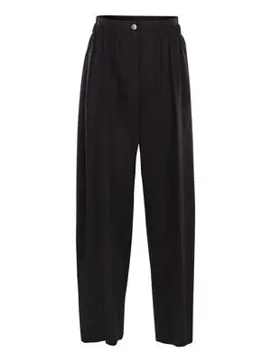 Sportmax Quito Wide-leg Trousers In Stretch Wool - Black