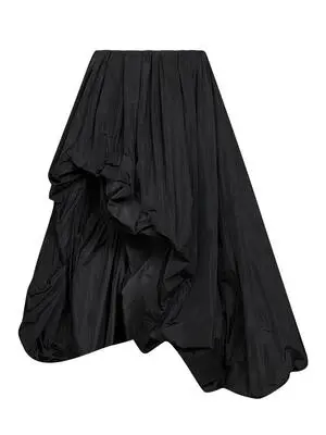 JIL SANDER Black Lightweight Taffeta Asymmetric Draped Skirt - Multicolor