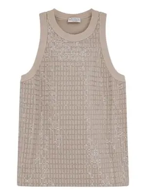 Brunello Cucinelli Brunello Cucinelli Women Dazzling Pattern Jersey Tank Top Multicolor