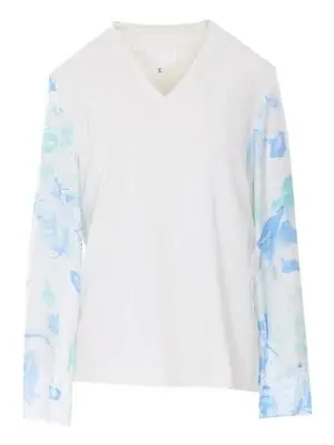MAISON MARGIELA Long Sleeve Floral Print T-shirt - White