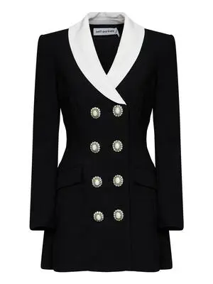 SELF-PORTRAIT Wool Tailored Blazer-style Mini Dress - Multicolor