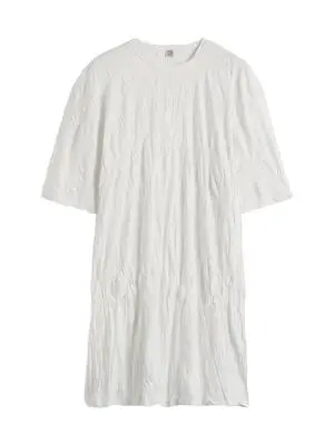 TOTEME Relaxed Fit Short Cotton Blend Dress - Multicolor