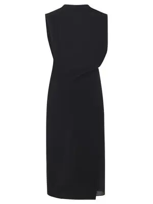 Jacquemus Asymmetric Cotton Midi Dress - Black