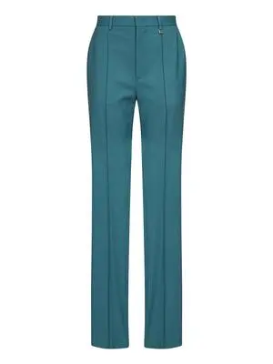 Giuseppe Di Morabito Teal Blue Virgin Wool Straight-leg Tailored Trousers - Multicolor