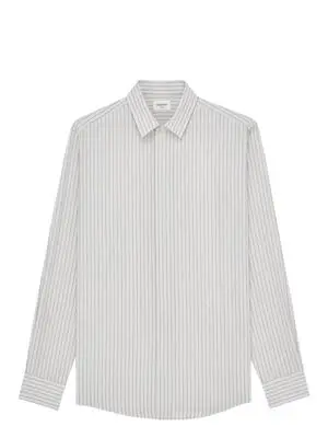 Saint Laurent Saint Laurent Men Slim Fit Cassandre Shirt Gray