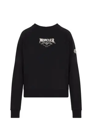 Moncler Cotton Blend Crewneck Sweatshirt - Black