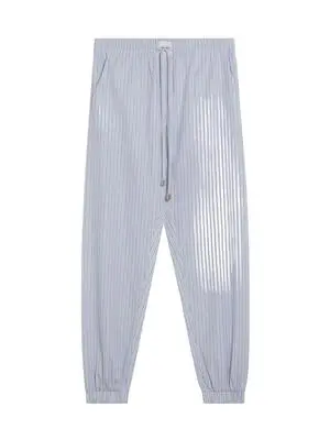 Attico Striped Cotton Poplin Trousers - Blue