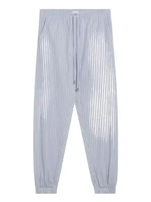 Attico Striped Cotton Poplin Trousers - Blue