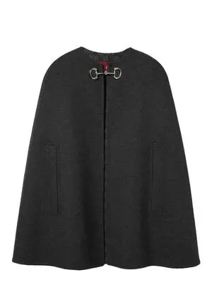 Gucci Wool And Silk Cape With Clamp - Gray