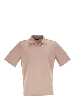 Herno Herno Men Cotton Jersey Polo Shirt With Open Collar Pink