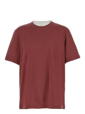 Brunello Cucinelli Double Layer T-shirt - Red