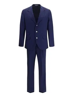 Brunello Cucinelli Single-breasted Suit With Peak Lapels - Blue