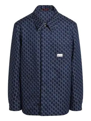 Gucci Cotton Denim Gg Shadow Jacket - Blue