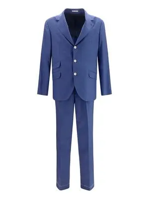 Brunello Cucinelli Single-breasted Suit With Peak Lapels - Blue