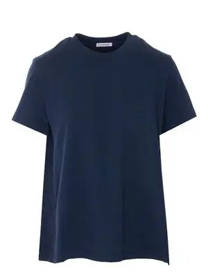 Moncler Embroidered Cotton T-shirt - Blue