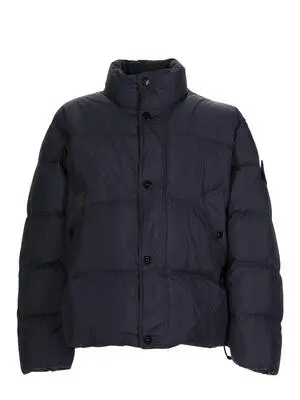 Stone Island STONE ISLAND Padded Logo Patch Bomber Jacket Blue