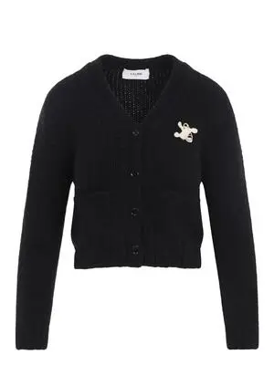 Celine Cashmere And Silk Cardigan - Black