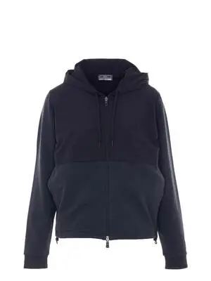 Herno Double Face Interlock Sweatshirt And Master Nylon - Black