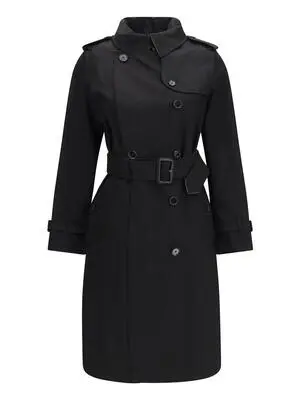 Burberry Long Gabardine Trench Coat - Black