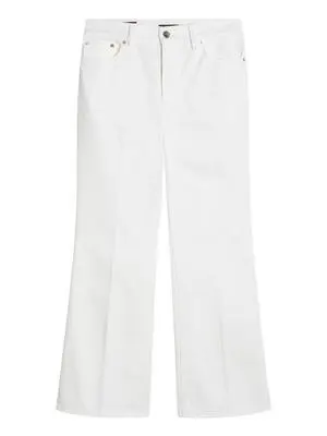 Gucci Cotton Denim Short Flare Trousers - White