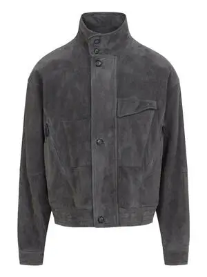 Giorgio Armani Suede Leather Jacket - Multicolor