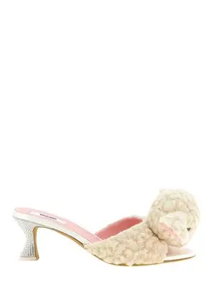 Moschino Wool Blend Sheep Mules - White