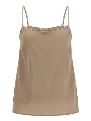 Peserico Punto Luce Silk Crepe De Chine Top - Brown