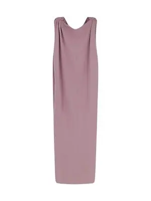 Balenciaga Midi Sack Silk And Wool Dress - Multicolor