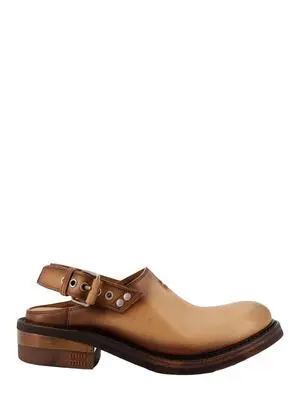 Miu Miu MIU MIU Foule Leather Sabot Sandals Multicolor