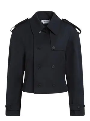 Alexander McQueen Short Double-breasted Navy Jacket - Blue