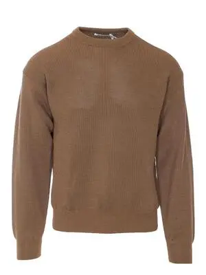 Auralee Flat Yarn Sweater - Brown