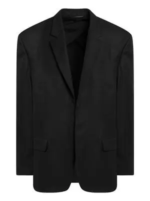 Balenciaga Single-breasted Jacket In Wool - Black