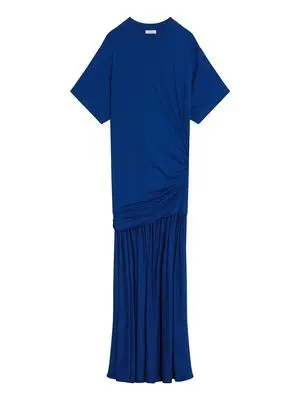 FERRAGAMO Long Dress With Draping - Blue