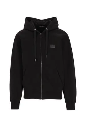 Dolce & Gabbana Cotton Zip-up Hoodie - Black