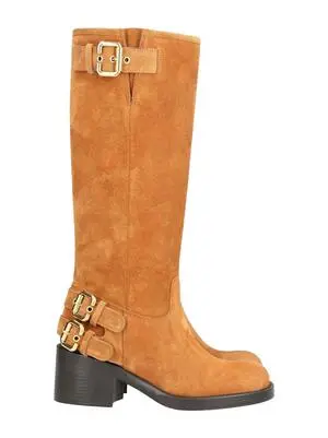 Chloé Dakota Suede Biker Boots - Brown