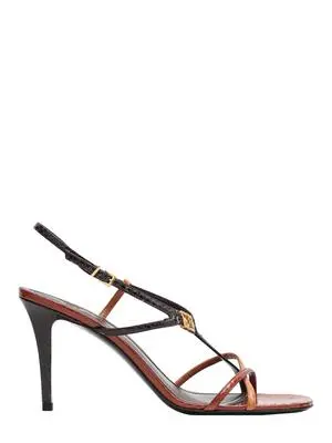 Fendi Leather Ayrs Heel Sandal - Red