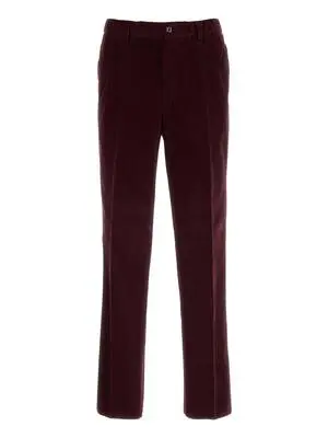Fendi Fendi Men Burgundy Corduroy Pant Red