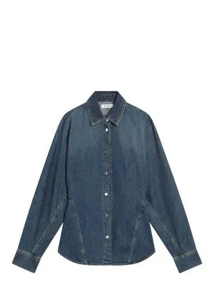 Alaïa Rounded Denim Shirt - Blue